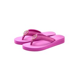 Badezehentrenner Lascana "Sandale, Badeschuh, Pantolette, Badelatsche, Flip Flop, Sommerschuh", Damen, Gr. 35, pink, Obermaterial: 100% Textilmaterial. Decksohle: 100% Synthetik. Laufsohle: 100% Synthetik, unifarben, Schuhe Zehentrenner Dianette, Zehentrenner mit Ringapplikation "Italy" VEGAN