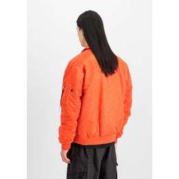 Bomberjacke Alpha Industries "Coach Logo Jacket", Damen, Gr. M, orange (boost orange), Obermaterial: 100% Nylon, Jacken Bomberjacke