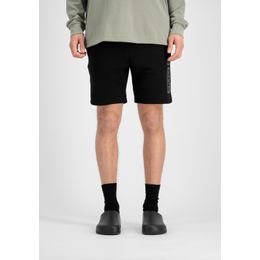 Shorts Alpha Industries "Alpha Puff Print Short", Herren, Gr. S, Normalgr&ouml;&szlig;en, schwarz, Obermaterial: 80% Baumwolle, 20% Polyester, Hosen Shorts
