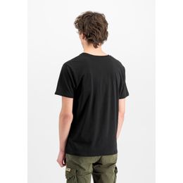 T-Shirt Alpha Industries "Camo Puff Print T-Shirt", Damen, Gr. L, schwarz, Obermaterial: 100% Baumwolle, Shirts T-Shirt
