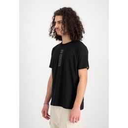 T-Shirt Alpha Industries "Alpha Puff Print T-Shirt", Herren, Gr. L, schwarz, Obermaterial: 100% Baumwolle, Shirts T-Shirt
