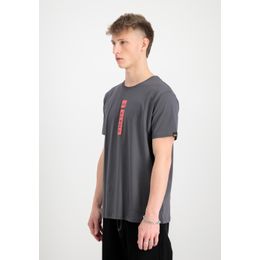 T-Shirt Alpha Industries "Alpha Puff Print T-Shirt", Herren, Gr. L, grau (vintage grau), Obermaterial: 100% Baumwolle, Shirts T-Shirt