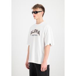 T-Shirt Alpha Industries "College T-Shirt", Herren, Gr. M, wei&szlig;, Obermaterial: 100% Baumwolle, Shirts T-Shirt