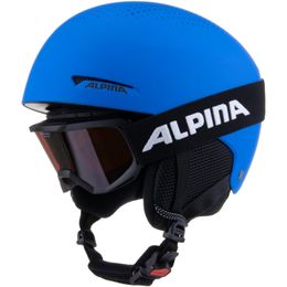 Alpina ZUPO SET (+Piney) Helm Kinder - Gr&ouml;&szlig;e 51-55 - blau