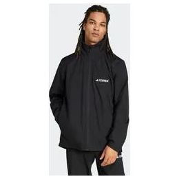 Regenjacke Adidas TERREX "MULTI ESSENTIALS 2L", Herren, Gr. M, schwarz, Obermaterial: 100% Polyester, Jacken Regenjacke