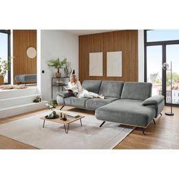 Ecksofa DIE PLANBAR "ZE-EM18063, Breite 322 cm", cyber grau, B:322cm H:89cm T:187cm, 100% Recyceltes Polyester, Sofas, Ecksofa, wahlweise mit Sitztiefen- und Armteilverstellung