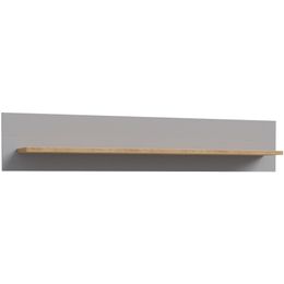 Wandboard FORTE "Bohol, Wandregal, einfache Montage", grau (eichefarben, grau), B:160cm H:29,6cm T:21,9cm, Holzwerkstoff, Regale, Wandboard, B/H/T 160/29,6/21,9 erh&auml;ltlich in 2 Dekoren, Landhausstil