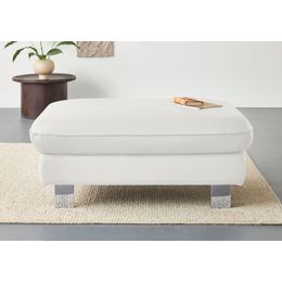 Hocker COTTA "Driver", wei&szlig;, B:101cm H:46cm T:65cm, 64% Polyurethan, 25% Polyester, 11% Baumwolle, Hocker, Hocker, mit edlen Metallf&uuml;&szlig;en