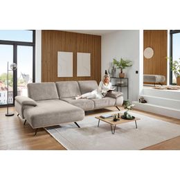 Ecksofa DIE PLANBAR "ZE-EM18063, Breite 322 cm", cyber mandel, B:322cm H:89cm T:187cm, 100% Recyceltes Polyester, Sofas, Ecksofa, wahlweise mit Sitztiefen- und Armteilverstellung