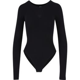 Body Urban Classics "Urban Classics Damen Ladies Stretch Jersey Longsleeve Body", Damen, Gr. 4XL, US-Gr&ouml;&szlig;en, schwarz, 95% Baumwolle, 5% Elasthan, Bodys Body