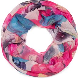 Loop styleBREAKER "Loop mit Blumen Muster", Damen, rosa (rose, pink, blau), Obermaterial: 80% Viskose CV. 20% Baumwolle CO., Modisch, Modet&uuml;cher Loop