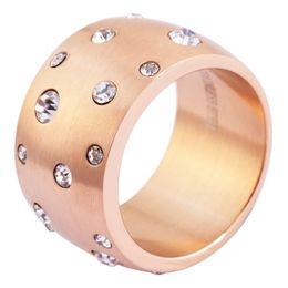 Adelia&acute;s Fingerring ADELIA&acute;S "Damen Ring aus Edelstahl mit Strass Steinchen" Gr. 54, gold, Fingerringe, Damen, 54, Edelstahl, Fingerring