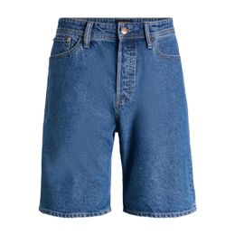 Jack & Jones Jeansshorts JACK & JONES "JJIALEX JJORIGINAL SHORT", Herren, Gr. L, N-Gr, blau denim, Denim/Jeans, Obermaterial: 100% Baumwolle, unifarben, relaxed fit knielang, Jeans Jeansshorts, Baumwolle, high waist, baggy fit