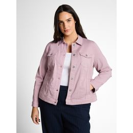 Jeansjacke Tom Tailor PLUS, Damen, Gr. 44, light elderberry, Denim/Jeans, Obermaterial: 98% Baumwolle, 2% Elasthan. Futter: 100% Baumwolle, unifarben, normal h&uuml;ftbedeckend, Rundhals, 1-Knopf-Manschette, Jacken Jeansjacke, mit Knopfleiste - Gro&szlig;e Gr&ouml;&szlig;en