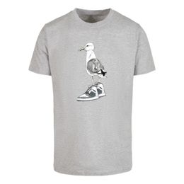 T-Shirt MisterTee "MisterTee Herren Seagull Sneakers Tee", Damen, Gr. 4XL, erdgrau, 100% Baumwolle, unifarben, normal, Rundhals, Shirts T-Shirt