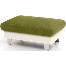 Hocker COTTA "Komaris, B: 100 cm", creme, gr&uuml;n, B:100cm H:45cm T:65cm, Microfaser PRIMABELLE (100% Polyester);Kunstleder SOFTLUX;Feinstruktur (100% Polyester);Kunstleder SOFTLUX/Struktur (100% Polyester);NaturLEDER, Hocker, Hocker, individuell zu kombinieren