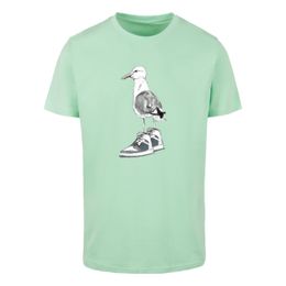 T-Shirt MisterTee "MisterTee Herren Seagull Sneakers Tee", Damen, Gr. S, neomint, 100% Baumwolle, unifarben, normal, Rundhals, Shirts T-Shirt