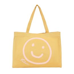 Henkeltasche Fritzi aus Preussen "Easy01 Limited Smile", Herren, Gr. B/H/T: 8cm x 14cm x 27cm, gelb, Baumwolle, unifarben, Taschen, mit tollem Smiley-Print