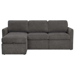 Ecksofa DOREL HOME "NORDHUS, L-Form, 200 cm, Recamiere rechts/links montierbar", anthrazit, B:200cm H:80cm T:128cm, 100% Polyester, Sofas, Ecksofa, Recamiere, Stauraum, Cord und feiner Webstoff-Bezug