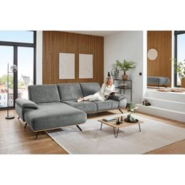 Ecksofa DIE PLANBAR "ZE-EM18063, Breite 322 cm", cyber grau, B:322cm H:89cm T:187cm, 100% Recyceltes Polyester, Sofas, Ecksofa, wahlweise mit Sitztiefen- und Armteilverstellung