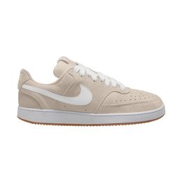 Sneaker Nike Sportswear "COURT VISION LO FL", Herren, Gr. 41, lt orewood brn, wei&szlig;, gum med braun, Leder, Schuhe Sneaker, inspiriert vom Design des Nike Air Force