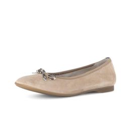 Ballerina Gabor "Eleganter Ballerina", Damen, Gr. 38,5, beige, Schuhe Ballerina