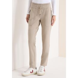 Jogger Pants Cecil, Damen, Gr. L, L&auml;nge 30, urban taupe melange, Stoff, 43% Viskose, 38% Polyester, 14% Polyamid, 5% Elasthan, unifarben, comfort fit lang, Hosen, Elastikbund mit Tunnelzug