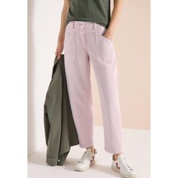 High-waist-Jeans Cecil "Style Scarlett", Damen, Gr. 31, L&auml;nge 28, light blush rose, Denim/Jeans, Obermaterial: 98% Baumwolle, 2% Elasthan, unifarben, loose fit lang, Jeans High-Waist-Jeans, mit Taschen und Stretch
