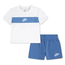 T-Shirt & Shorts Nike Sportswear "NKB B NSW FUTURA ICON SHORT SE", M&auml;dchen, Gr. 122, star blau, Obermaterial: 60% Baumwolle, 40% Polyester, KOB Set-Artikel, f&uuml;r Children, 2-teilig, f&uuml;r sportliche Aktivit&auml;ten