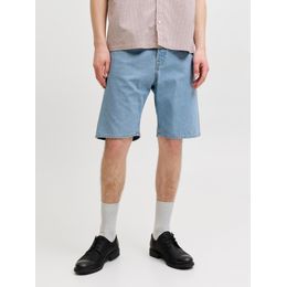 Jack & Jones Jeansshorts JACK & JONES "JJIALEX JJORIGINAL SHORT", Damen, Gr. L, N-Gr, blau denim, Denim/Jeans, Obermaterial: 100% Baumwolle, unifarben, relaxed fit knielang, Jeans Jeansshorts, Baumwolle, high waist, baggy fit