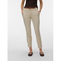V&eacute;ro Moda Chinohose VERO MODA "VMFIEBY MW TAPERED CHINO PANT", Damen, Gr. M, L&auml;nge 32, cement, Web, Obermaterial: 98% Baumwolle, 2% Elasthan, unifarben, lang, Hosen Chinohose, Baumwollmischung