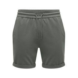 Only & Sons Sweatshorts ONLY & SONS "ONSNEWKODYL REG S SHORTS BP", Herren, Gr. L, N-Gr, castor gray, Sweatware, Obermaterial: 62% Polyester, 33% Viskose, 5% Elasthan, unifarben, regular fit ca. Mitte Oberschenkel, Hosen Sweatshorts, Materialmix, normal geschnitten