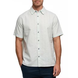 Kurzarmhemd INDICODE "INTryp Short Sleeve", Herren, Gr. L, N-Gr, pastel blau, Web, Obermaterial: 55% Leinen, 45% Baumwolle, unifarben, regular fit, Hemden