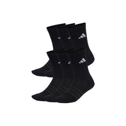 Kurzsocken adidas originals "Socken Cushioned Crew Socks 6P 6er Pack", Herren, Gr. 37-39, schwarz, Obermaterial: 56% Baumwolle CO. 40% Polyester PES. 3% Elasthan EL. 1% Polyamid PA., Socken