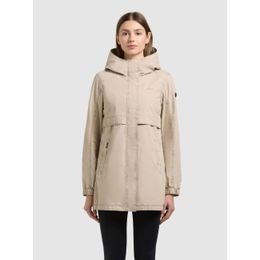 Anorak Khujo "BRAVA", Herren, Gr. L, moussy beige, Web, 75% Baumwolle, 25% Nylon, unifarben, regular fit, eingesetzt elastischer Bund mit verstellbarem Gummizug, Jacken