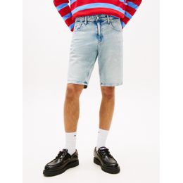 Shorts Tommy Jeans "SCANTON", Damen, Gr. 30, N-Gr, denim light, Denim/Jeans, Obermaterial: 99% Baumwolle, 1% Elasthan, unifarben, regular fit kurz, Hosen Shorts, Regular fit mit Taschen