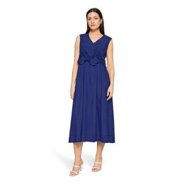 Midikleid Betty Barclay "Damen mit V-Ausschnitt", Damen, Gr. 36, Normalgr&ouml;&szlig;en, electric blau, Obermaterial: 69% Baumwolle, 29% Polyamid, 02% Elasthan, figurumspielend lang, V-Ausschnitt, Kleider Midikleid