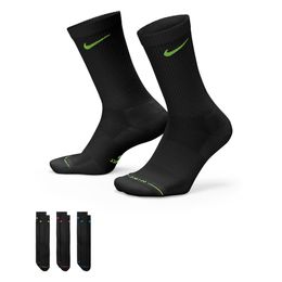 Sportsocken Nike "U NK ED ELVD CRW 3P - 144", Damen, Gr. L (42/45), multi, color4, Obermaterial: 60% Baumwolle, 36% Polyester, 3% Elasthan, 1% Nylon, Socken Sportsocken, f&uuml;r sportliche Aktivit&auml;ten, sportlicher Stil, angenehmes Tragegef&uuml;hl