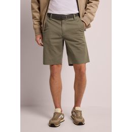 Shorts Street One MEN, Herren, Gr. 30, warm sand, Web, 98% Baumwolle, 2% Elasthan, unifarben, regular fit kurz, Hosen Shorts, mit G&uuml;rtel