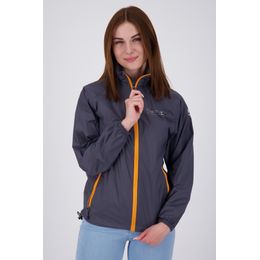 Regenjacke DEPROC Active "ROBSON WMN II", Damen, Gr. 36 (S), anthra, 100% Polyester, normal, elastischer Bund mit Gummizug, Jacken Regenjacke, auch in Gro&szlig;en Gr&ouml;&szlig;en erh&auml;ltlich