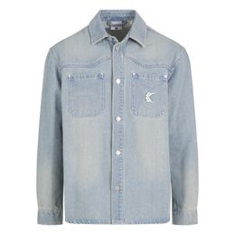 Langarmhemd Karl Kani "Karl Kani Og K Western Denim Overshirt", Herren, Gr. S, US-Gr&ouml;&szlig;en, bleach blau, 100% Baumwolle, Hemden