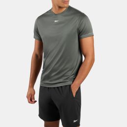 Trainingsshirt Reebok "ID TRAIN SS TECH TEE", Herren, Gr. L, grau 5, Obermaterial: 100% Polyester, normal, Rundhals, Shirts, sportliche Passform, atmungsaktiv, schnell trocknend, Kurzarm