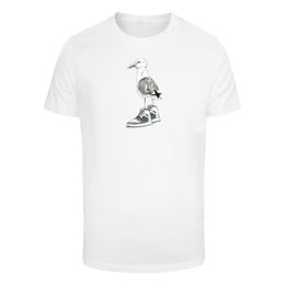 T-Shirt MisterTee "MisterTee Herren Seagull Sneakers Tee", Damen, Gr. M, wei&szlig;, 100% Baumwolle, unifarben, normal, Rundhals, Shirts T-Shirt