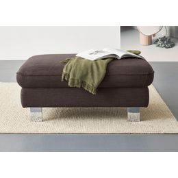 Hocker COTTA "Driver", espresso, B:101cm H:46cm T:65cm, 100% Polyester, Hocker, Hocker, mit edlen Metallf&uuml;&szlig;en
