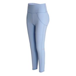 Leggings YEAZ "Leggings CLASSY", Damen, Gr. XL, US, blau, Obermaterial: 75% Nylon NY. 25% Elasthan EL., Hosen Leggings