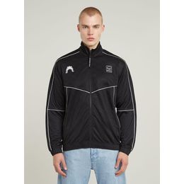 G-Star Raw T-Shirt G-STAR "Football Track Top Zip Thru", Damen, Gr. XXL, dk schwarz, Obermaterial: 60% Polyester, 40% Polyester, Shirts T-Shirt
