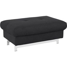 Hocker COTTA "Chef", schwarz, B:100cm H:46cm T:65cm, 100% Polyester, Hocker, Hocker, mit edlen Metallf&uuml;&szlig;en