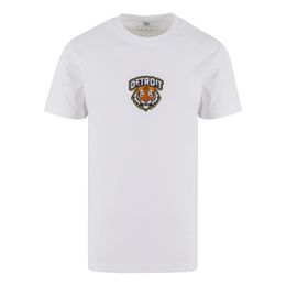 T-Shirt MisterTee "MisterTee Detroit Tiger Head Patch Tee", Damen, Gr. XS, wei&szlig;, 100% Baumwolle, bedruckt, normal, Rundhals, Shirts T-Shirt
