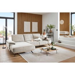 Ecksofa DIE PLANBAR "ZE-EM18063, Breite 322 cm", cyber ecru, B:322cm H:89cm T:187cm, 100% Recyceltes Polyester, Sofas, Ecksofa, wahlweise mit Sitztiefen- und Armteilverstellung