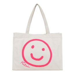 Henkeltasche Fritzi aus Preussen "Easy01 Limited Smile", Herren, Gr. B/H/T: 8cm x 14cm x 27cm, beige, Baumwolle, unifarben, Taschen, mit tollem Smiley-Print